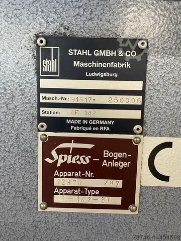 Sklopiv mašina
Heidelberg Stahlfolder 23124F Stahl TFU 142/442