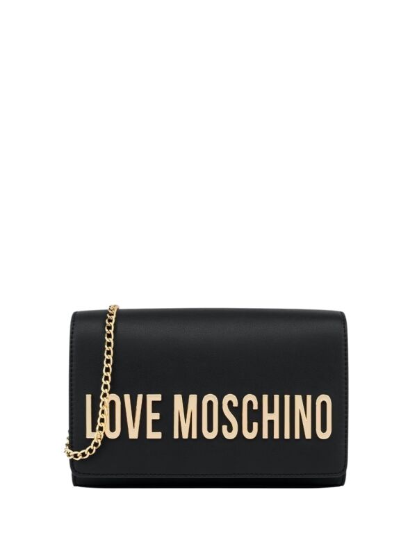 Love Moschino - Crna torbica sa zlatnim logom