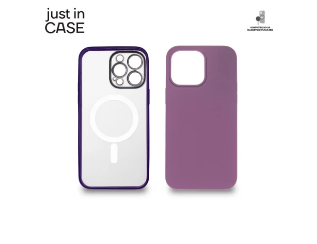 Just In Case MAGPL111PR 2u1 Extra case MAG MIX PLUS paket maski LjUBIČASTI za iPhone 14 Pro Max