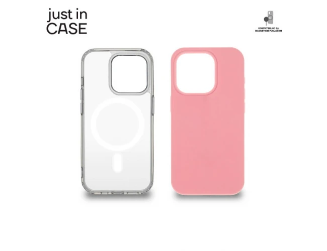 Just In Case MAGPL113PK 2u1 Extra case MAG MIX PLUS paket maski PINK za iPhone 15 Pro