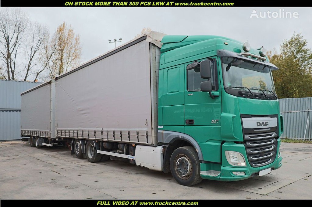 DAF XF 460, 6x2, EURO 6+TRAILER PANAV kamion sa klizna zavesa cerada + prikolica sa kliznom ceradom