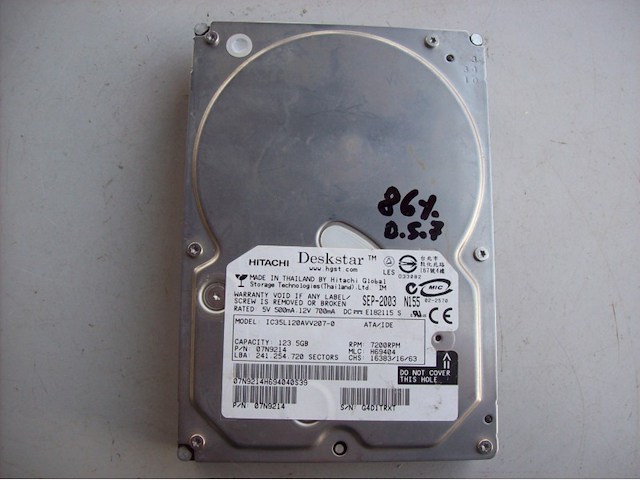 123 Gb HITACHI ata - 3.5 inca - IC35L120AVV207-0