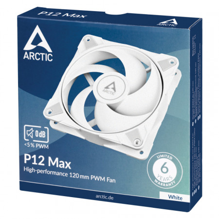 Ventilator za kućište Arctic P12 Max (White), 12cm, 4 pin, up to 3300 rpm, ACFAN00293A