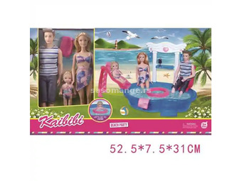 Igračka lutka set porodica na bazenu