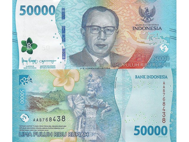 INDONESIA Indonezija 50.000 Rupiah 2022 UNC, New
