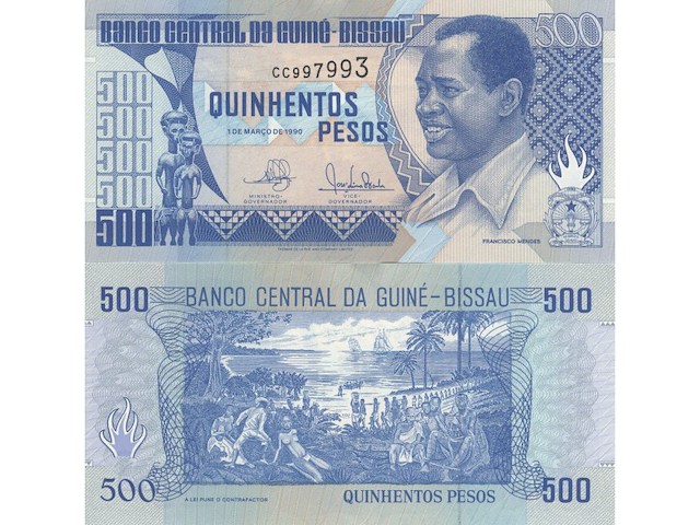 GUINEA BISSAU 500 Pesos 1990 UNC, P-12