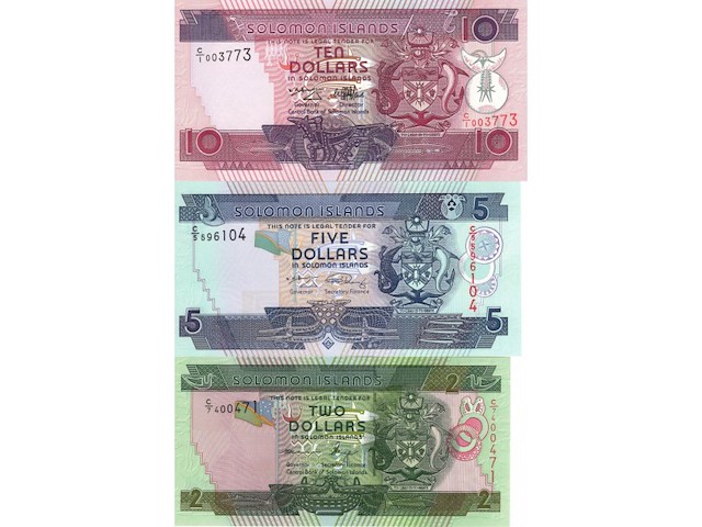 SOLOMON ISLANDS set 2, 5 i10 Dollars 1996/2011 UNC