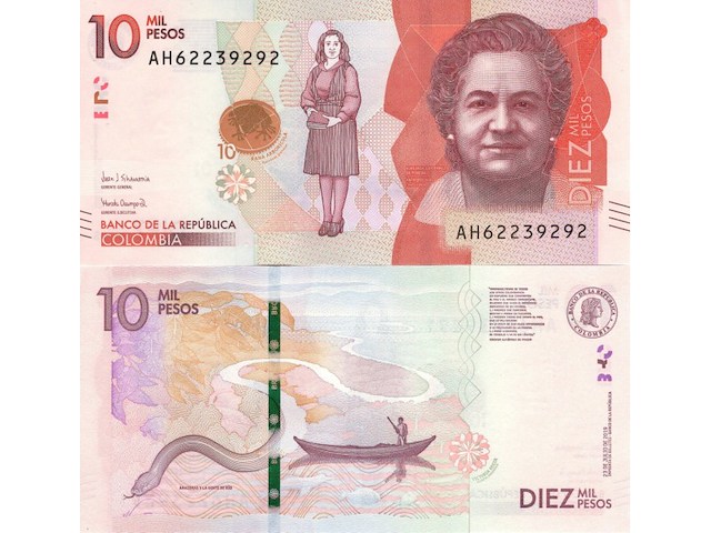 COLOMBIA Kolumbija 10.000 Pesos 2019 UNC, P-459
