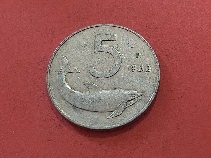 Italija - 5 lira 1953 god