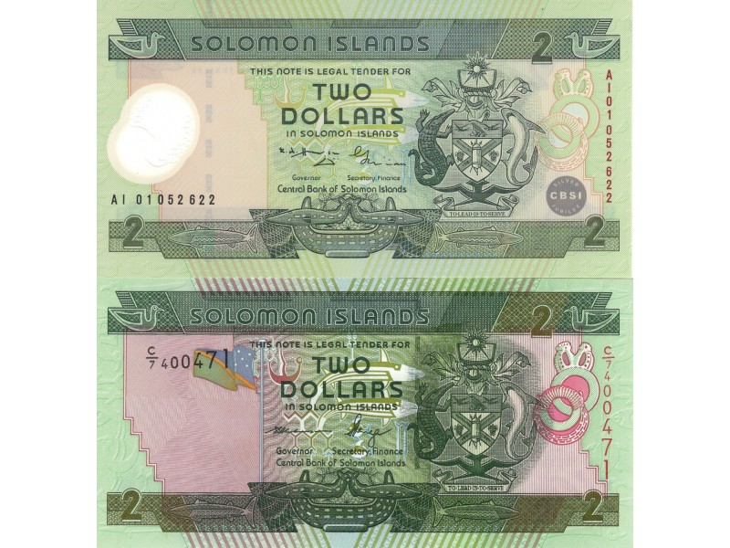 SOLOMON IS. 2 + 2 Dollars 2001/2011 UNC, papirna i poly
