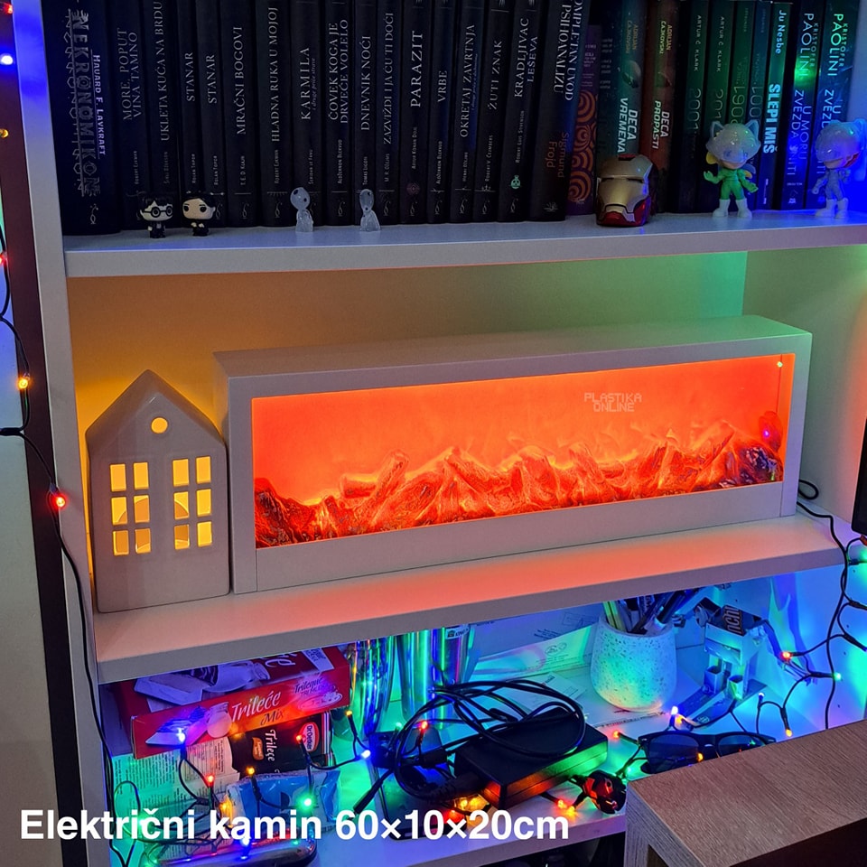 Električni kamin 60x10x20 cm