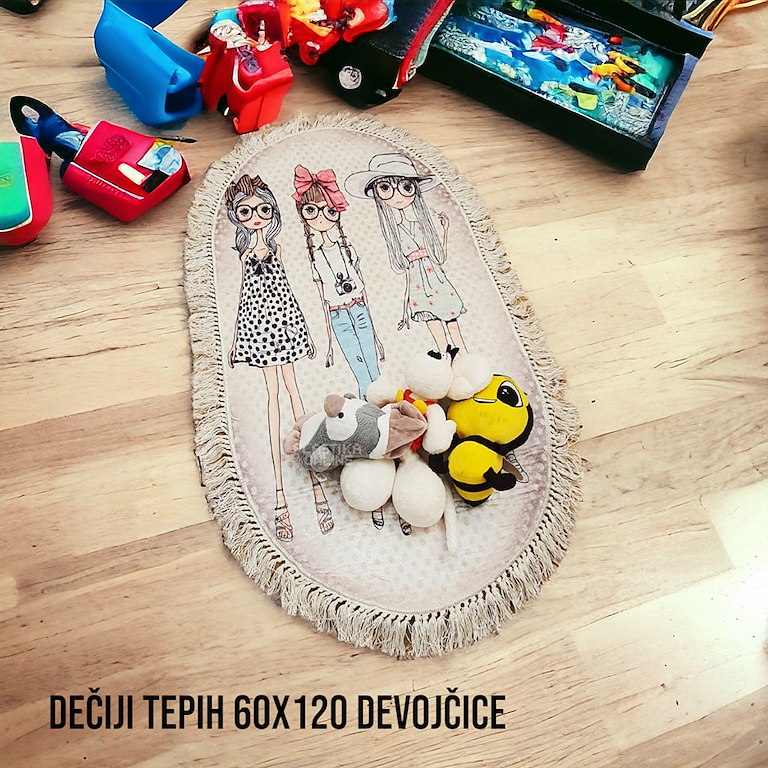 Dečiji tepih 60×120 ovalni DEVOJČICE
