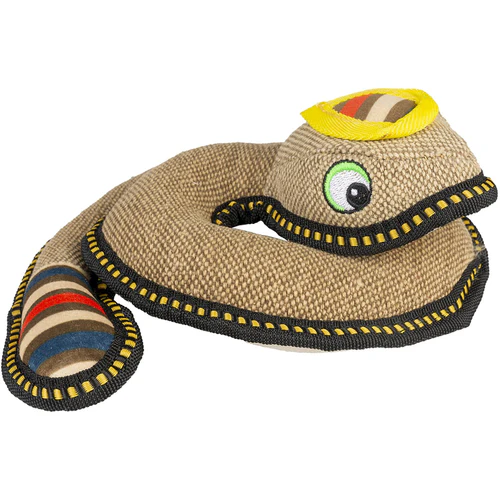 DUVO+ Igračka za pse Zmija, zvučna, Braon, 33x13x6cm