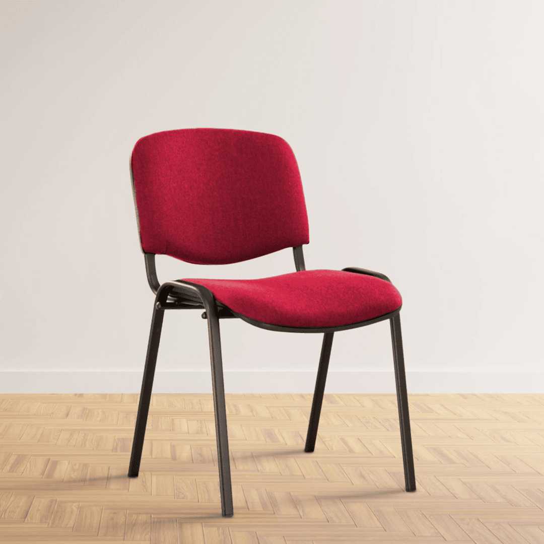 Konferencijska stolica ISO black Crvena