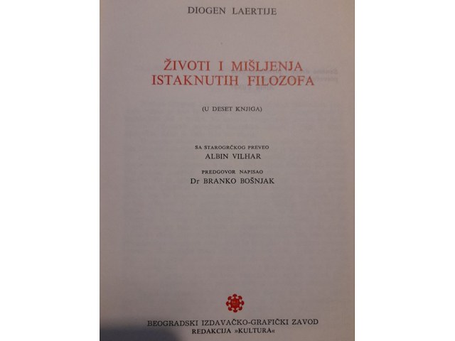 Životi i mišljenja istaknutih filozofa, u deset knjiga