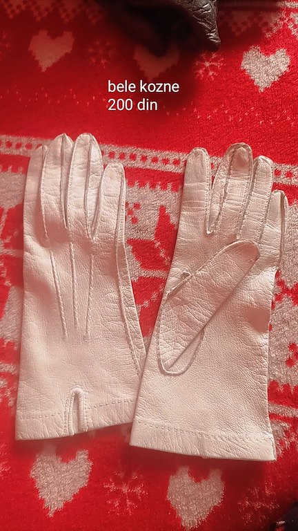Elegantne bele kožne rukavice, klasičnog dizajna, savršene