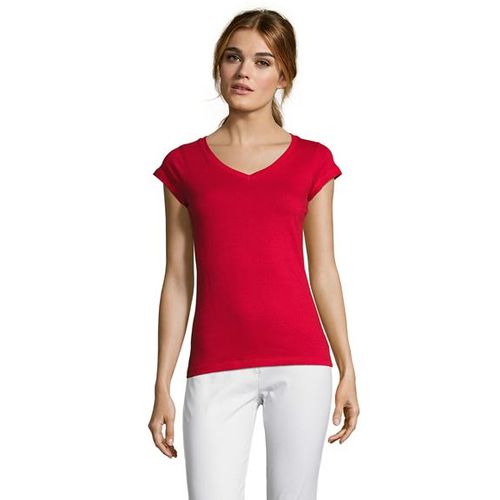MOON ženska majica sa kratkim rukavima - Crvena, 3XL