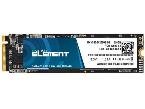 SSD Mushkin Element M.2 256GB PCIe Gen3x4 NVME (MKNSSDEV256GB-D8)