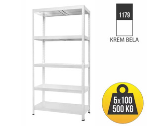 Metalna polica krem bela 500kg 180x100x40cm