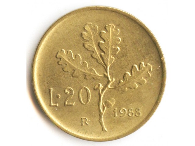 Italija 20 lire 1988 aUNC