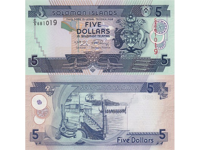 SOLOMON ISLANDS 5 Dollars 2008 UNC, P-26