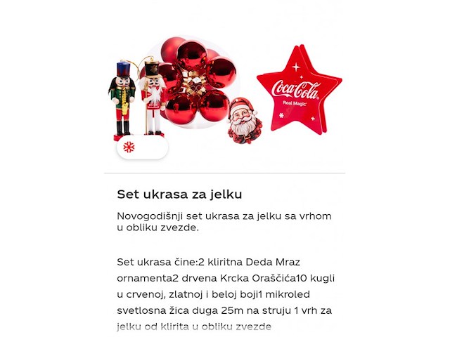 Coca cola koko kola ukrasi - set ukrasa za jelku