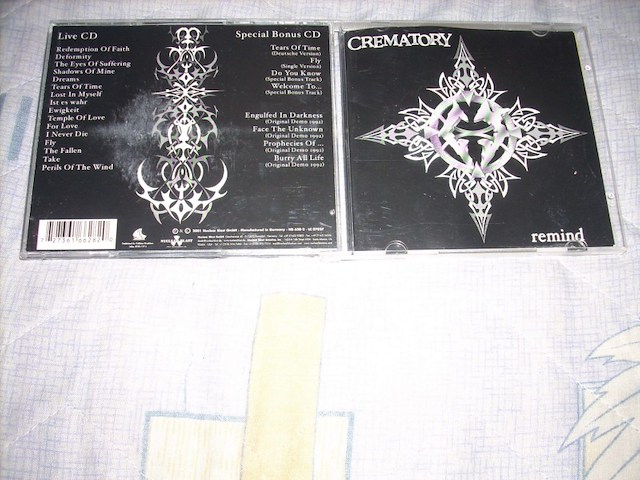 Crematory ‎– Remind 2CD Limited NB Germany 2001.