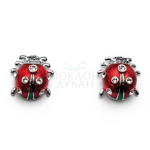 Ženske Oliver Weber Ladybug Mini Crystal mindjuše sa swarovski crvenim kristalom