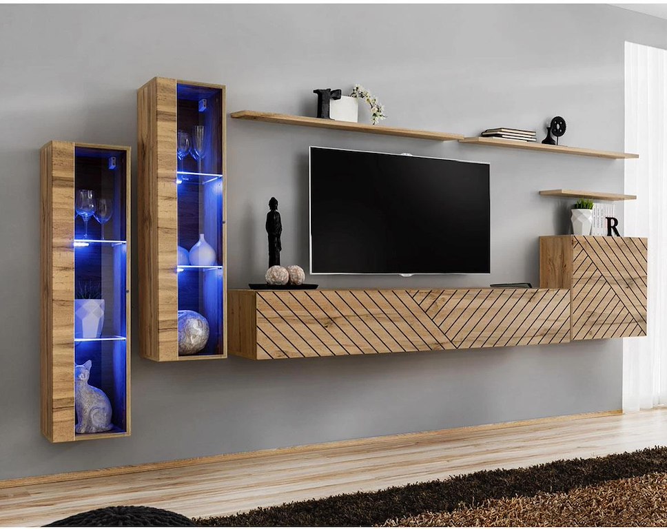 Switch XI Line regal 330x40x160 cm hrast wotan