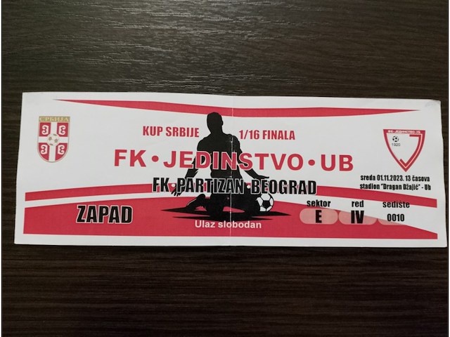 Jedinstvo Ub-Partizan 1.11.2023