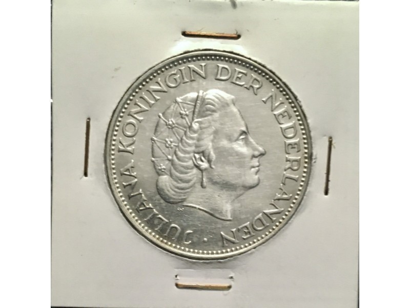 Holandija 2 1/2 guldena 1966 g UNC 15 g srebro