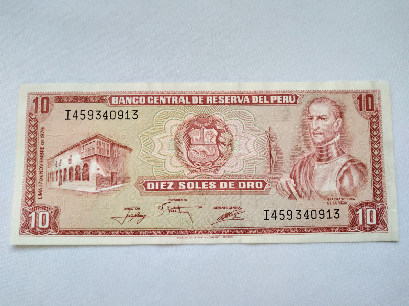 Peru 10 intis,1977 god.aUNC