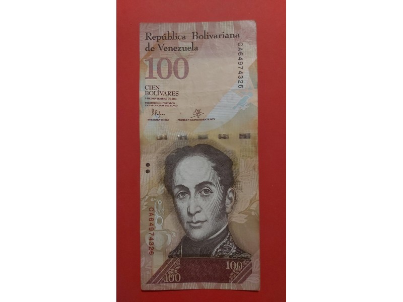 100 bolivares 2015 god Venecuela