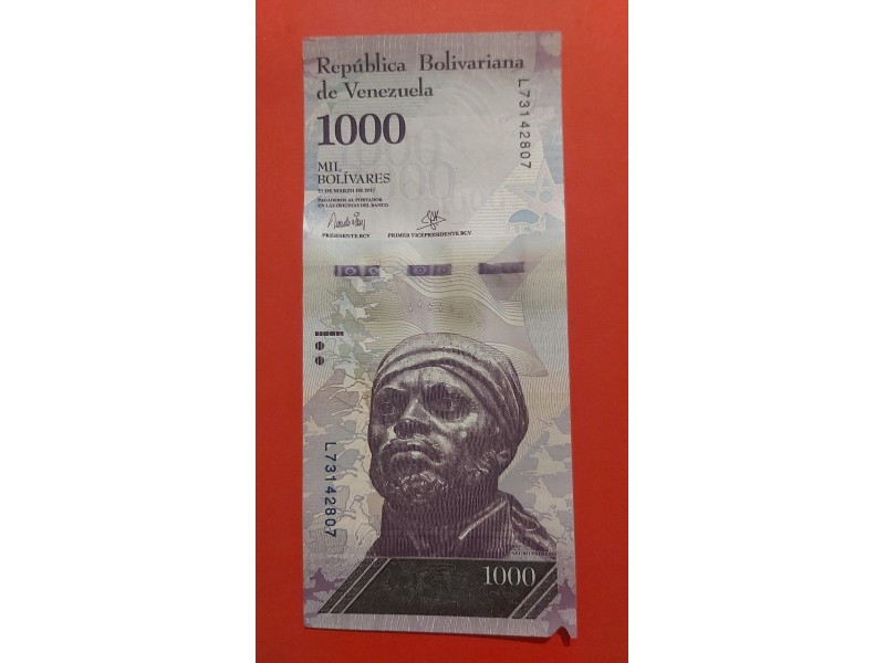 1.000 bolivares 2017 god Venecuela