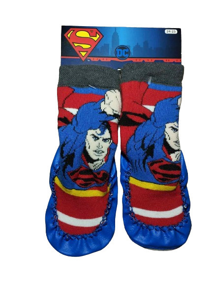 Čarape patofne neklizajuće pvavo crvene Superman veličina 24-25