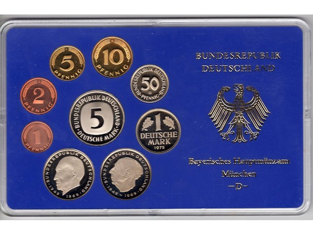 NEMAČKA kovani novac set `D` 1975 Munchen UNC/PP