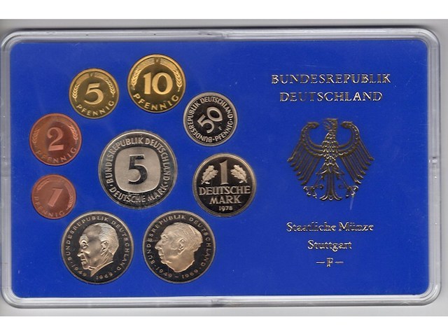 NEMAČKA kovani novac set `F` 1978 Stuttgart UNC/PP