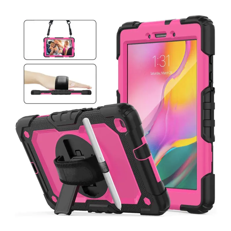 TELEMPIRE Maska za tablet Smart Port za Samsung T290/T295 Galaxy Tab A8.0 2019 roze
