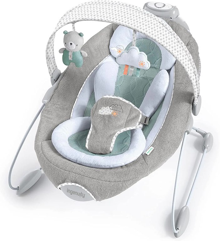 KIDS II Ingenity Ležaljka za bebe Rocking seat Cuddle Lamb sivo-bela