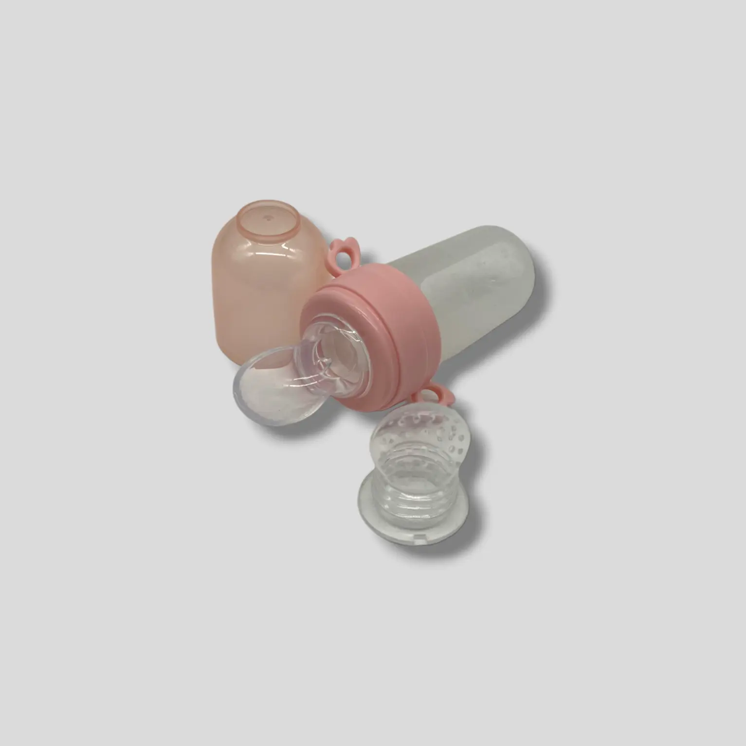 KOLIBRI BEBE SHOP Silikonska flašica za hranjenje beba 2u1 roze