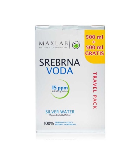 Srebrna voda 15 ppmKoloidna srebrna voda 1 l