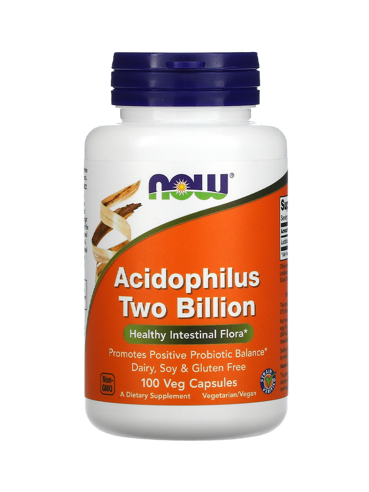 Acidophilus Two Billion probiotik, Now Foods, 100 kapsula