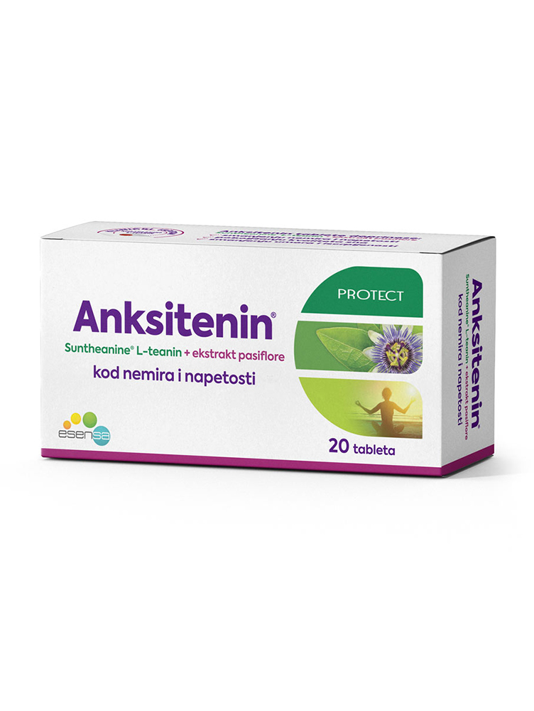 Anksitenin, L-teanin i ekstrakt pasiflore, Esensa, 20 tableta