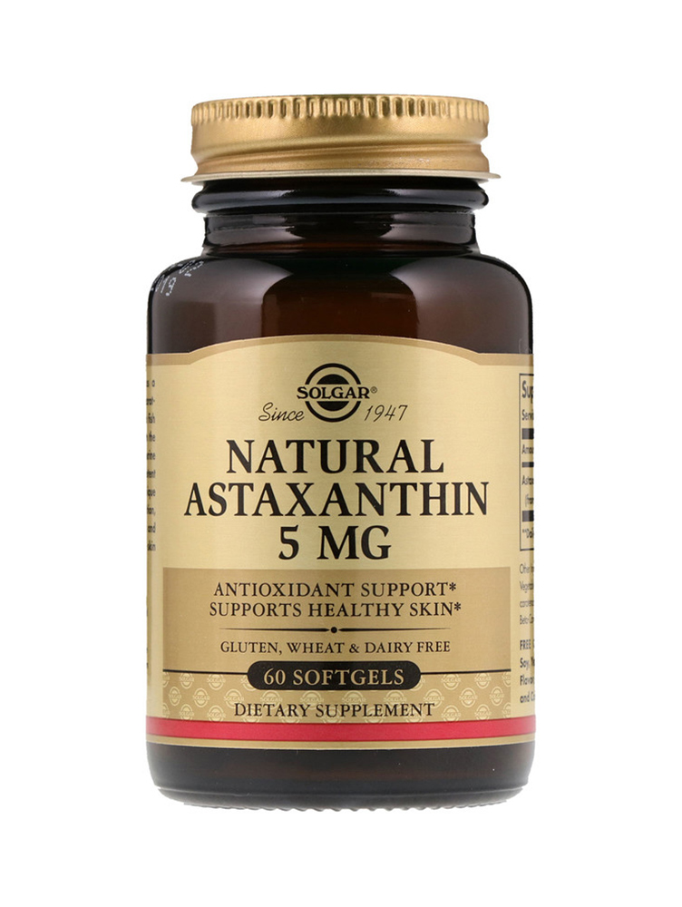 Astaxanthin 5 mg, Solgar, 30 kapsula