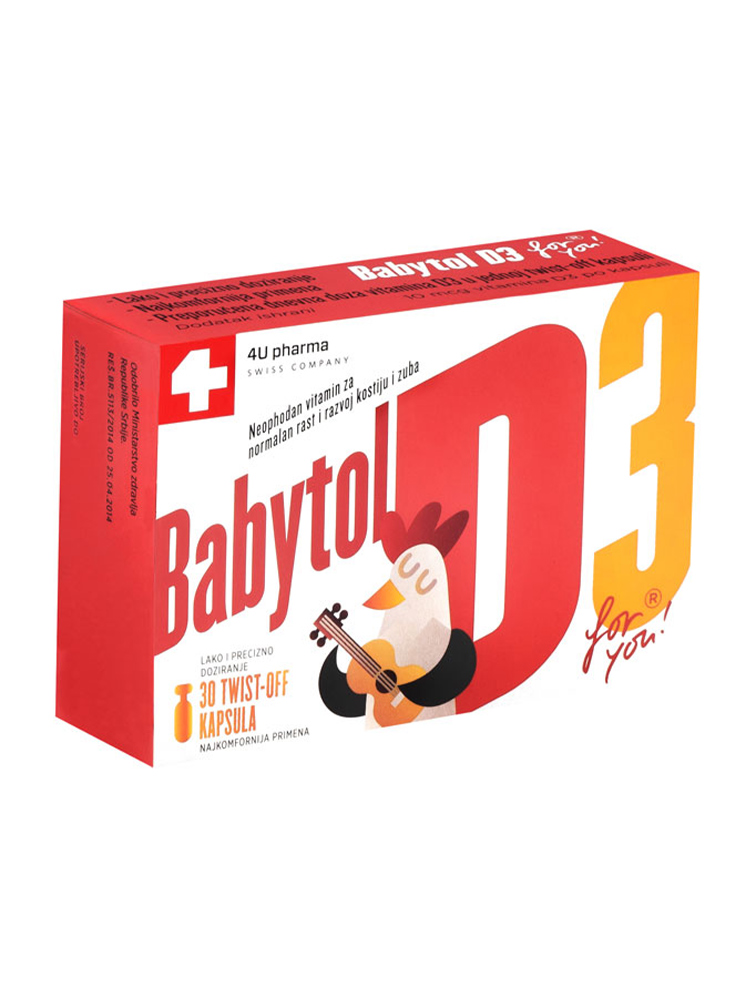 Babytol D3 za bebe i decu, 4U pharma, 30 twist-off kapsula