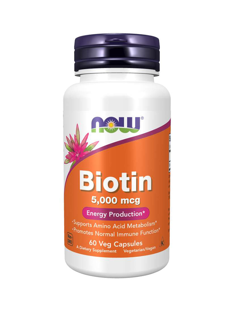 Biotin 5000 mcg, Now Foods, 60 veg kapsula