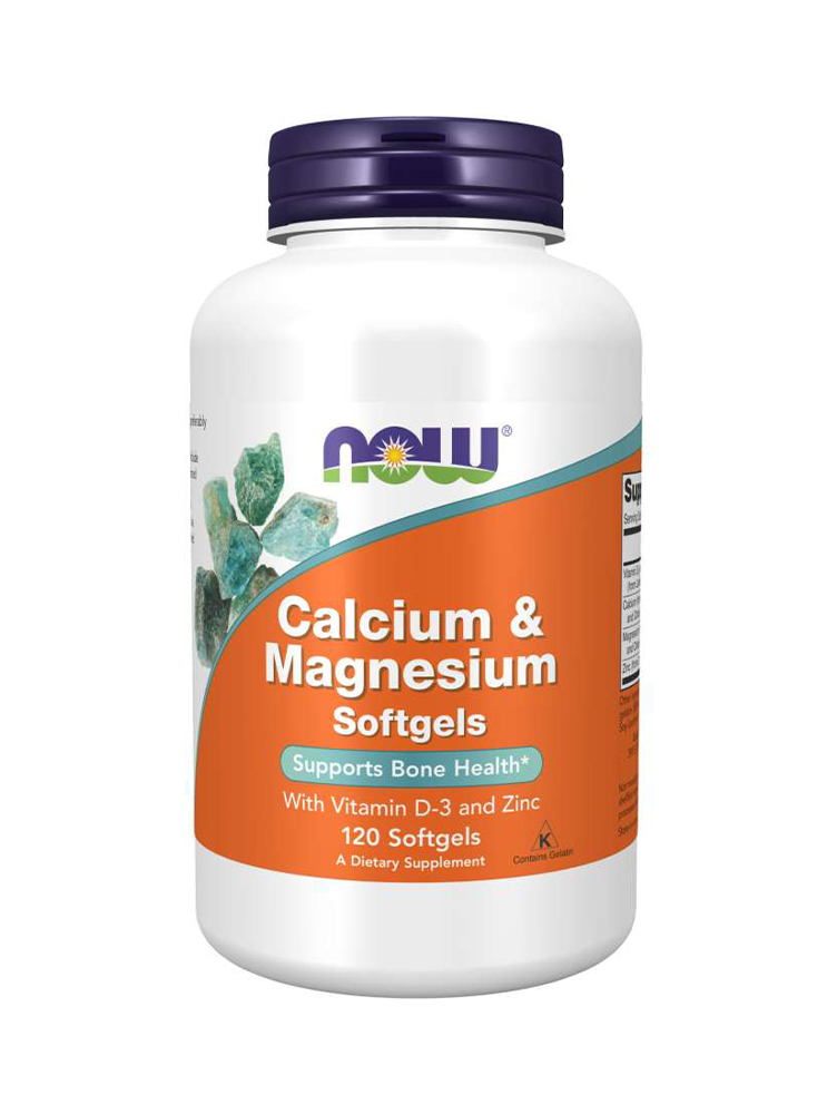 Calcium & Magnesium sa vitaminom D-3 i cinkom, Now Foods, 120 softgel kapsula