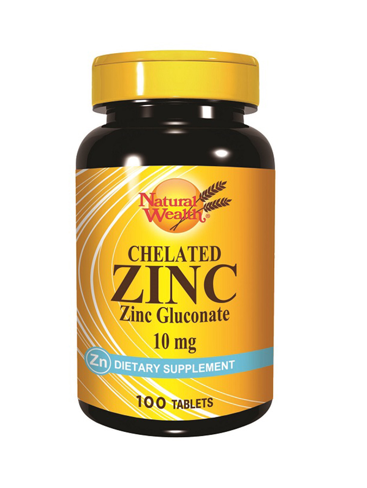 Chelated Zinc 10 mg, Natural Wealth, 100 tableta