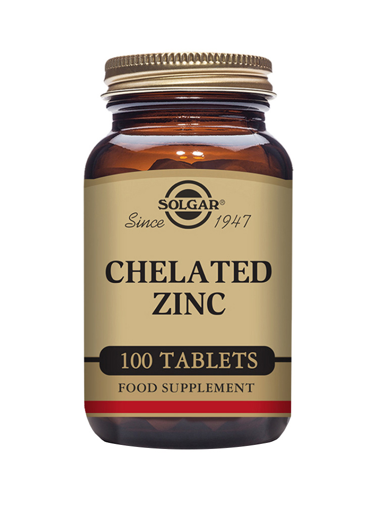 Chelated Zinc, Solgar, 100 tableta