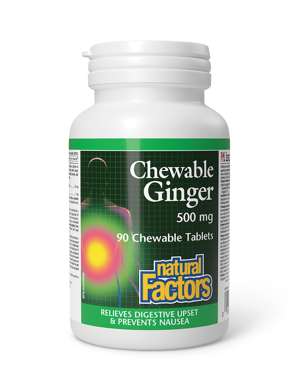 Chewable Ginger 500 mg, Natural Factors, 90 tableta za žvakanje